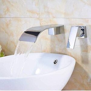 kitchen taps kitchen tap faucet brushed nickel waterfall bathroom faucet wall mount dual hole bathroom bathtub mixer tap single handle brass hot cold water faucet