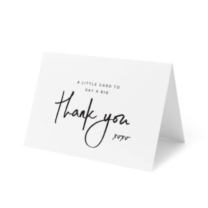 blank thank you cards with envelopes by threekin - 25 folded 3.5 x 5 inch cards for weddings, graduations, baby showers, business & birthdays - all occasion stationery set, us owned business