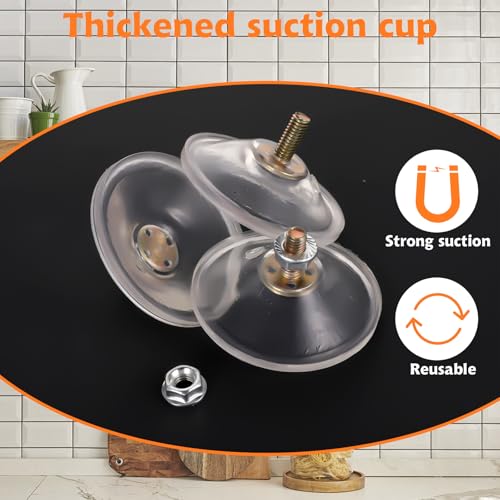 COMNICO Thickened PVC Suction Cup, 6 Pcs Clear Sucker Pads with Thread 2.16 Inches Screw Extra Strong Adhesive Glass Suction Holder Without Hooks for Bathroom Wall Door Glass Window Car Shade