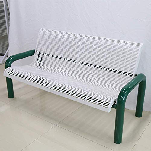 Generic Metal Park Bench Outdoor Furniture Cast Iron Steel Foot Terrace Lounge Seat for Backyard Porch Deck Garden with Decorative Backrest