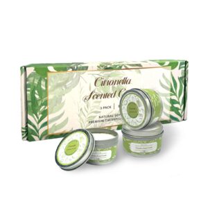 citronella candles, small outdoor portable, 3 pack citronella candles, 3oz,burning time 54 hours , indoor and outdoor patio garden party camping