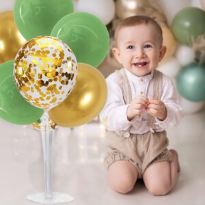 TONIFUL 4 Set Sage Green Gold Balloon Centerpieces for Table,Balloons Stand Kit for Baby Shower Birthday Party Decorations,Bridal shower,Anniversary