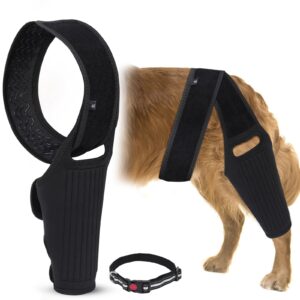 ceuku dog knee brace for acl hind leg, dog leg braces for back leg with metal spring support, acl brace for dogs rear leg tear ccl with dog pull collar, support for medium and large dogs（size xl）