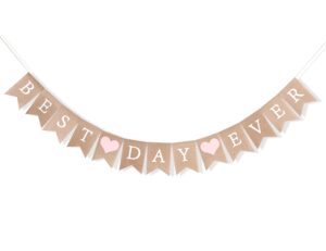 wedding party decorations - best day ever banner birthday banner photo props,best day ever bridal shower decorations,engaged bachelorette party hanging banner