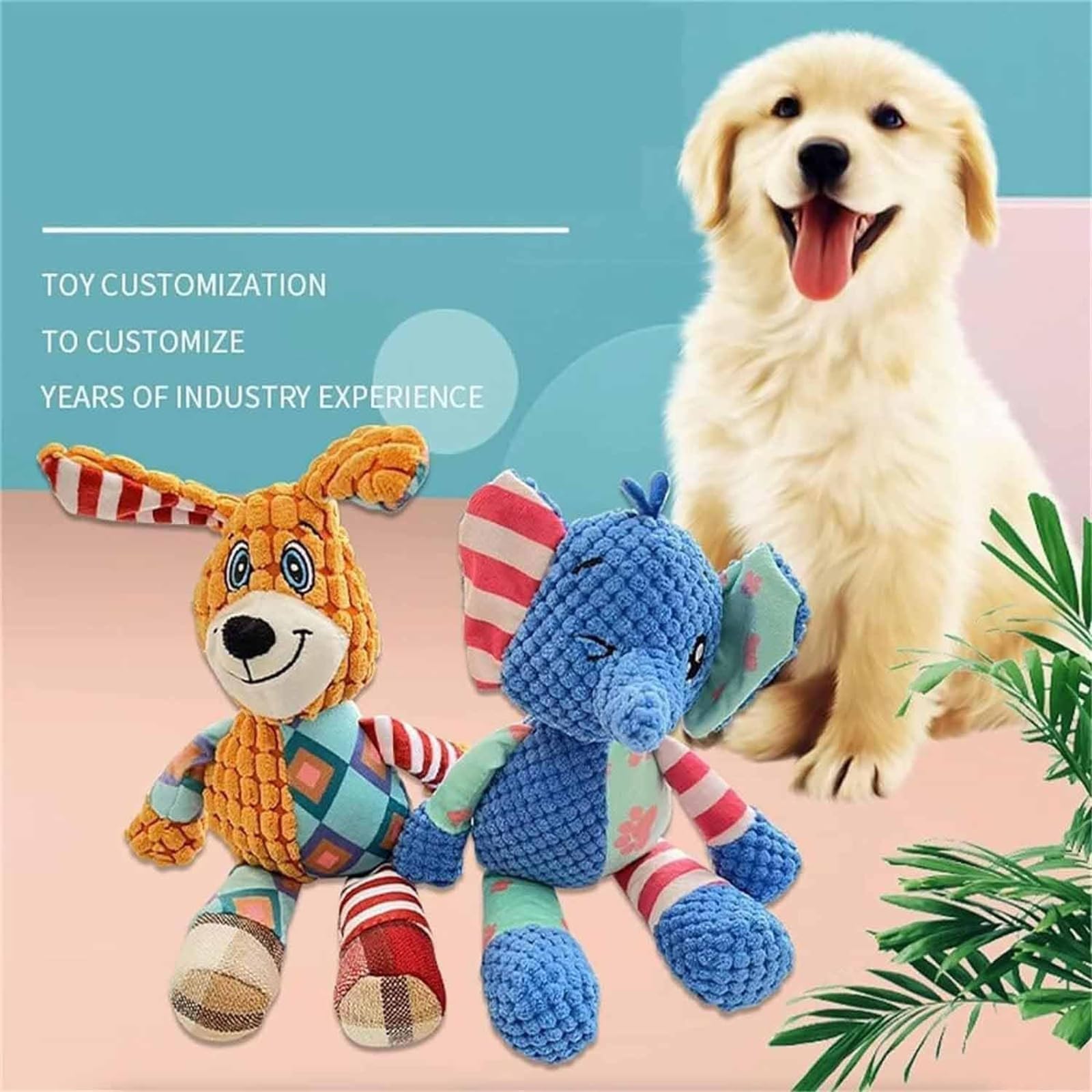 Sfbnjr Immortal Squeaker Plush Toy, Immortal Squeaker Plush Toy for Aggressive Chewers, Indestructible Squeaky Toys for Aggressive Chewers, Invincible Robust Pig Dog Chew Toys (2PCS-A)