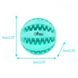 CHIWAVA 2 Pack 2.75" Rubber Teething Dog Toy Dental Balls Food Treat Feeder Chew Ball for Large Dogs