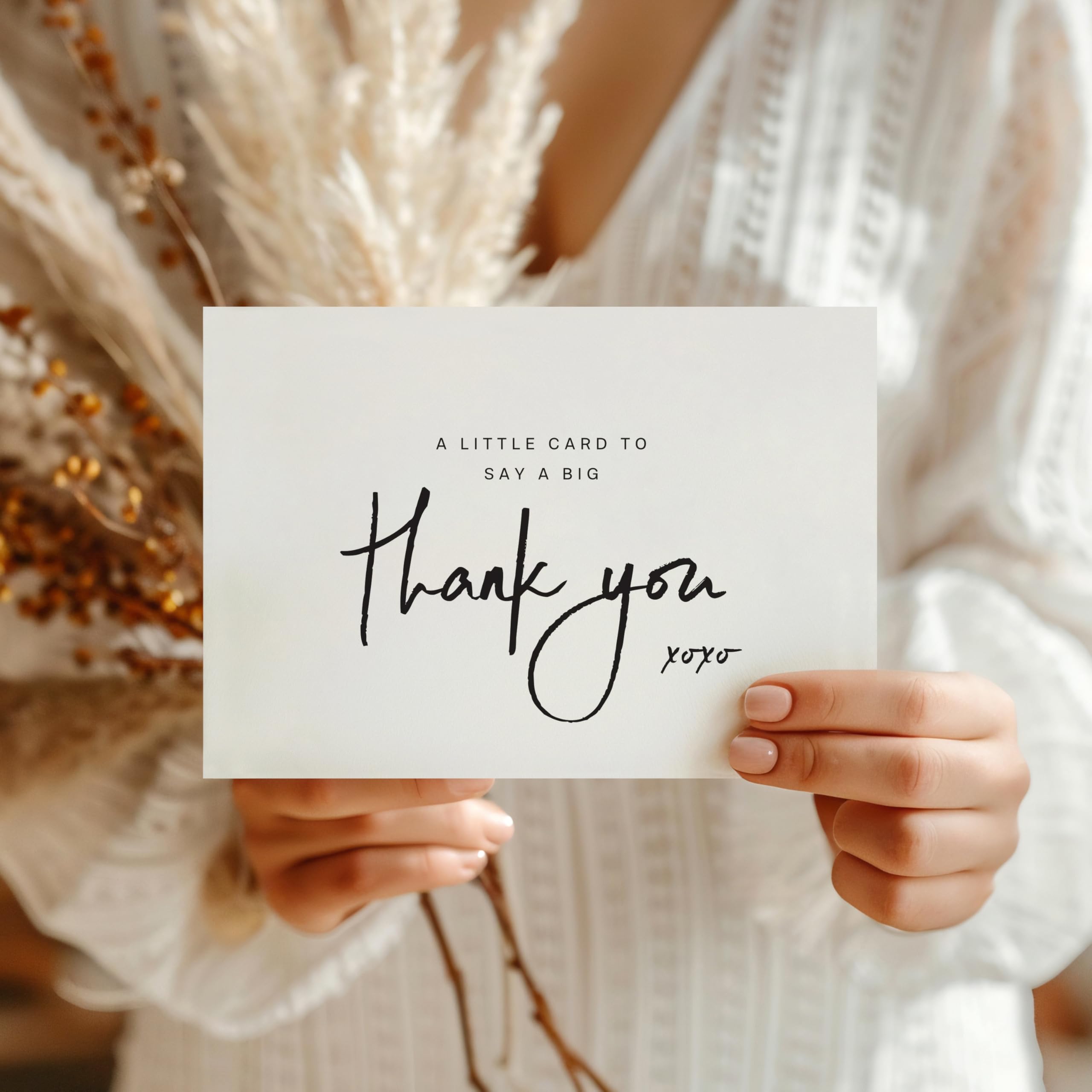 Blank Thank You Cards with Envelopes by ThreeKin - 25 Folded 3.5 x 5 Inch Cards for Weddings, Graduations, Baby Showers, Business & Birthdays - All Occasion Stationery Set, US Owned Business