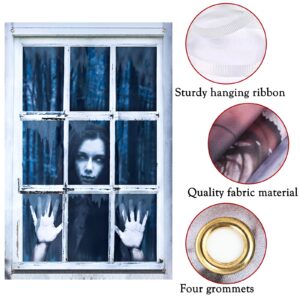 Halloween Window Decorations 31.5x47.2" Window Door Wall Cover Scary Halloween Decorations Indoor Outdoor Party Decor