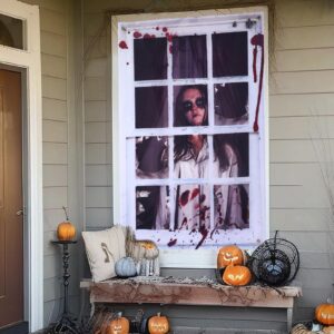 Halloween Window Decorations 31.5x47.2" Window Door Wall Cover Scary Halloween Decorations Indoor Outdoor Party Decor