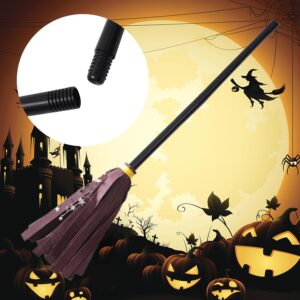 Ragyzity Witch Broomstick Costume Accessories, Halloween Witch Broom Plastic Witch Broomstick Cosplay Broom Props, Realistic Wizard Flying Broom Stick Accessory for Costumes, Halloween Decorations