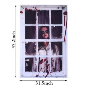 Halloween Window Decorations 31.5x47.2" Window Door Wall Cover Scary Halloween Decorations Indoor Outdoor Party Decor