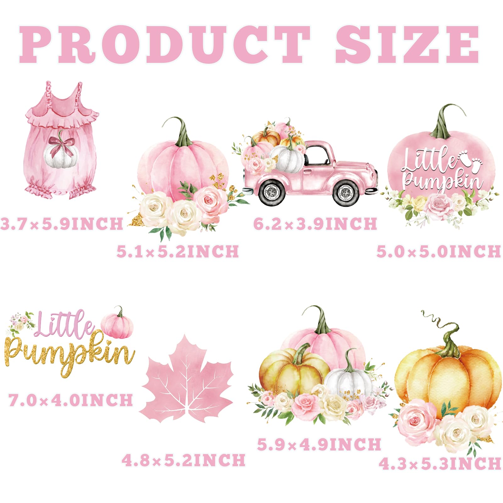 Little Pumpkin Baby Shower Decorations, Girl Pink Pumpkin Baby Shower Decorations includes a Little Pumpkin Is On The Way Banner and A Little Pumpkin Is On Her Way Baby Shower Hanging Swirls