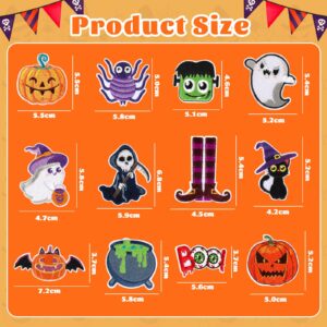 36pcs Halloween Autumn Iron on Patches Halloween Embroidered Sew Applique Repair Patch Cute Skull Pumpkin Ghost Black Cat Witch Bats DIY Crafts for Clothing Jacket Jeans Pants Dress Backpack Hat Decor