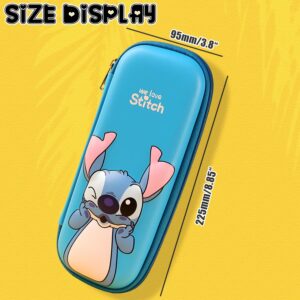 SUMONDA Stitch Pencil Case School Supplies Stationery Organizer Big Pencil Box Cute Pen Pouch With Compartment For Girls Boys Kids Teens Women (Blue1)