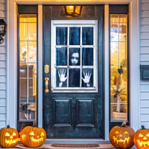 Halloween Window Decorations 31.5x47.2" Window Door Wall Cover Scary Halloween Decorations Indoor Outdoor Party Decor