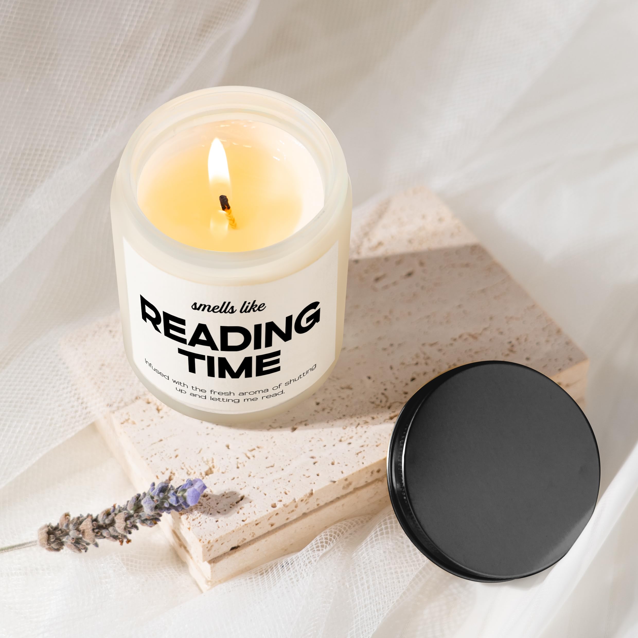 Book Lovers Gifts, Gifts for Readers - Lavender Scented Book Lover Candle, Christmas, Birthday, Mothers Day, Retirement Gifts for Book Lovers Women Men Librarian Bookworm