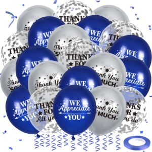 we appreciate you decorations blue silver thank you balloons 50 pcs thanks for all you do & we appreciate you balloons coworker employee staff appreciation gifts graduation appreciation party