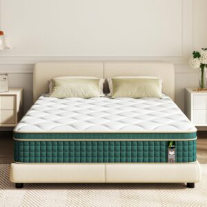 jeekea full size mattress in a box - 14 inch full size memory foam mattress - hybrid mattress full for back pain relief - medium firm full bed mattress with motion isolation & strong edge support