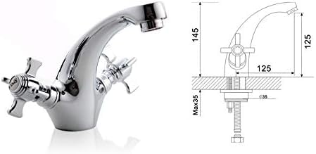 Kitchen Taps Silver Brass Bathroom Fixtures Basin Faucet Dual Handle Hot and Cold Water Tap Mixer for Bath Room Faucet