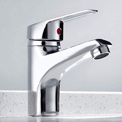 RONPOTY Kitchen Taps Bathroom Sink Chrome Faucet Single Lever Kitchen Sink Faucet Cold and Warm Mixer Water Bath