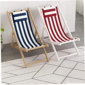 Wedhapy Patio Chair Replacement Fabric 45x17 Folding Sling Chair Replacement Fabric with Pillowcase Red and White Stripes Patio Chair Sling Replacement for Home Beach Balcony Patio Chair Sling Repl