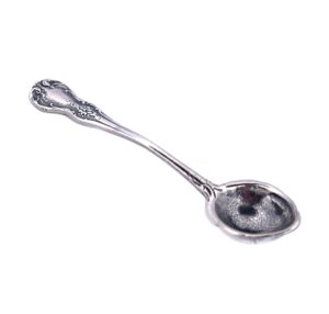 apoleea hypoallergenic 925 sterling silver small salt spoon - premium quality 2.2" polished round bowl mustard spoon - beautiful designed handle - gift for culinary enthusiasts