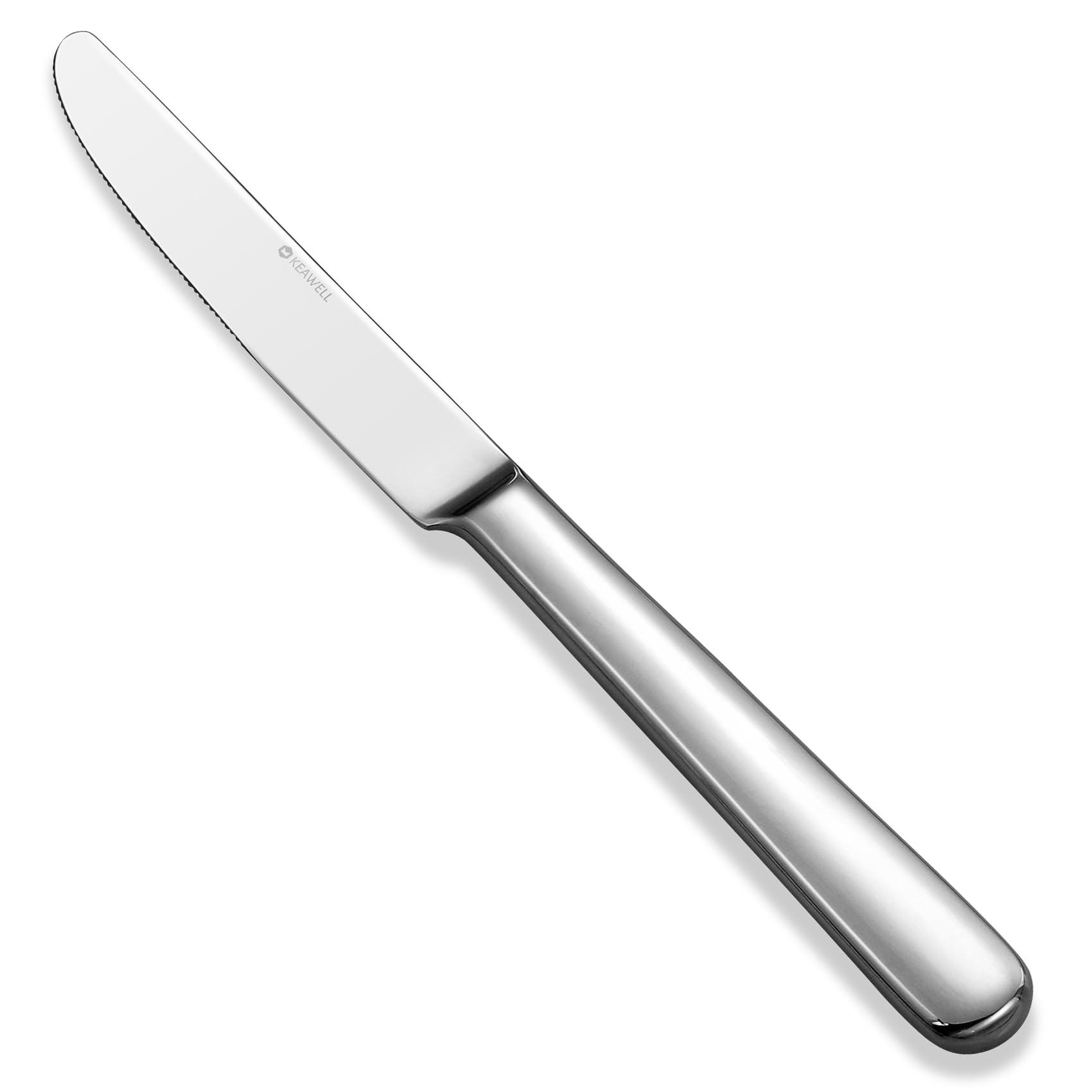 KEAWELL Premium 9.3" Louise Dinner Knives, Set of 4, Brightly-Mirror polished, Stainless Steel, Dishwasher Safe (Smooth)