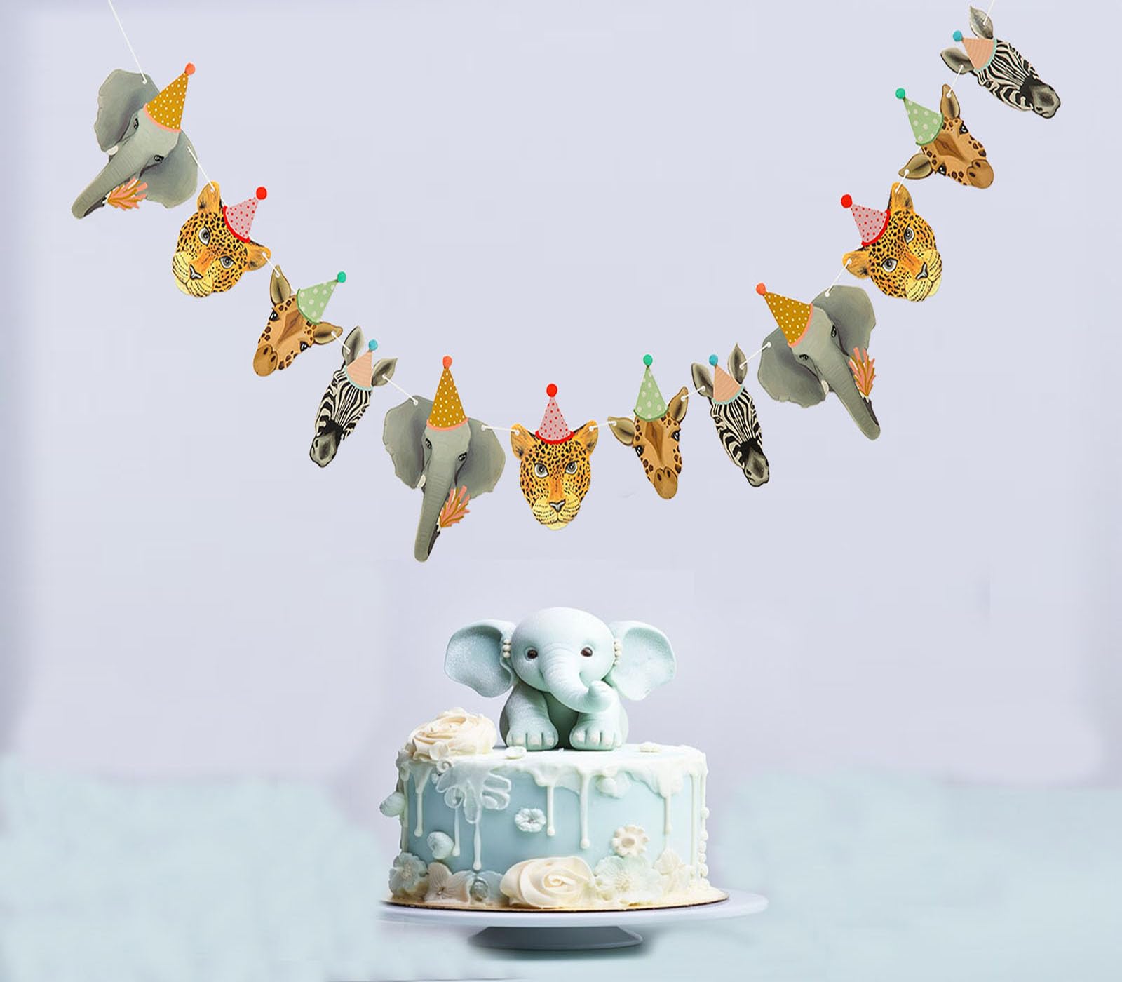 Jungle Safari Animals Party Decorations,Wild Animal Birthday Party Banner,Zoo Birthday Party Decorations,Animal Theme 1st Birthday Party Bunting Garland,Wild One Baby Shower Supplies,Woodland Animal Theme Decorations