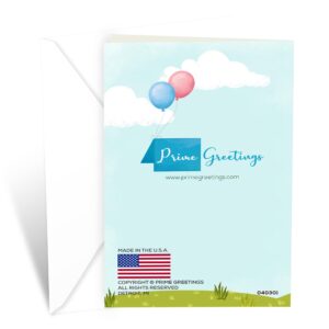 Prime Greetings 3rd Birthday Card, Made in America, Eco-Friendly, Thick Card Stock with Premium Envelope 5in x 7.75in, Packaged in Protective Mailer