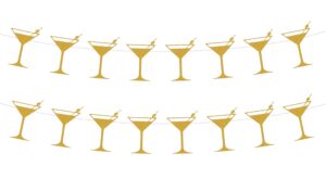 adachffy golden martini cup banner garland for bachelorette party decorations, bridal shower, martini birthday party,cocktail parties decor