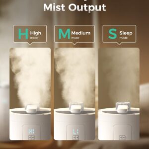 Healthy Warm Mist Humidifiers for Bedroom, 3L/100oz Stainless Steel Humidifier Easy Clean, Steam Humidifier for Living Room, Whisper-Quiet, Filterless and Simple Use