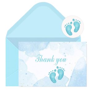 topabel baby shower thank you cards with envelopes 4x6 inch baby boy shower birthday supplies gratitude cards for guests,30 pcs