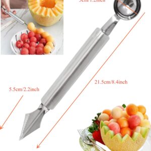 Generic 3-in-1 Watermelon Fork Slicer Cutter, 104Pcs Watermelon Forks Cutter Slicer Tool Kit, Stainless Steel Watermelon Melon Baller Scoop Popsicle Cutter Tool Knife Fruit Forks for Camping Kitchen