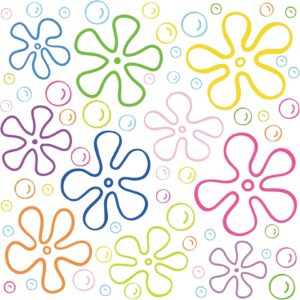 156pcs flowers and bubbles wall decals under the sea birthday party peel and stick colorful bubble stickers car,bedroom,bathroom,windows,laptop decor 6 sheets, 30cm x 10cm each,static cling,removable