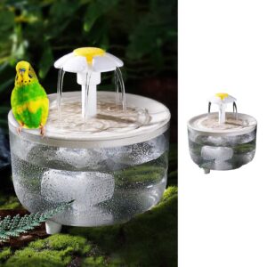 bird bath for indoor parrots - circulating filter fountain cage birdbath for lovebirds conures finches parakeets cockatiels small medium feathered pet - shower accessories & cleaning supplies (clear)