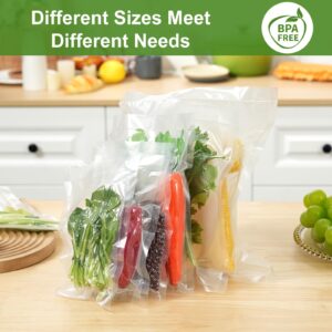 Moretoes 150pcs Vacuum Sealer Bags, Gallon 11" x 16" and Quart 8" x 12" and Pint 6" x 10" Food Saver Bags BPA Free, Pre-cut Commercial Grade Vac Bags for Food Storage, Meal Prep or Sous Vide