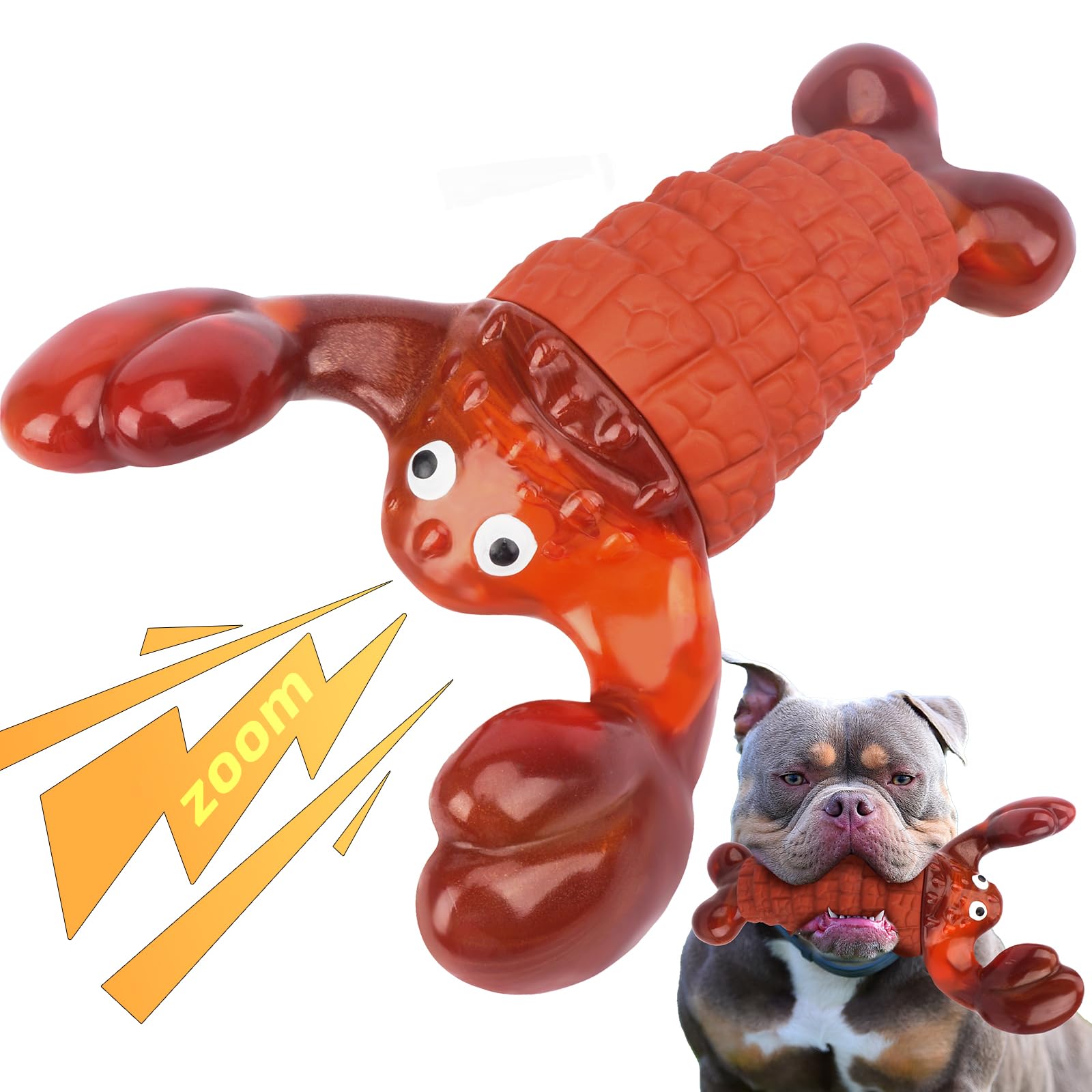 BIKIISEN Squeaky Dog Toys for Aggressive Chewers for Large Dogs, Interactive Dog Chew Toys to Keep Them Busy, Indestructible Squeaky Dog Toys, Tough Dog Toys for Medium/Large Dogs (Red)