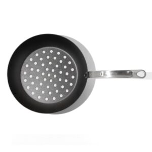 made in cookware - 12" seasoned carbon steel grill frying pan - (like cast iron, but better) - professional cookware - crafted in sweden - induction compatible