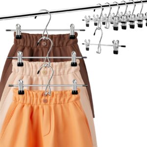 lumigens skirt & pants hangers with clips,stackable space saving hangers,hanging closet organizer and storage,8pcs