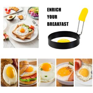 4 Pack Egg Ring for Frying Eggs, Egg Cooker Ring for Griddle, Egg Circle Mold for Breakfast Sandwiches, 3" Stainless Steel Non-stick Egg Round Mold for Egg Mcmuffins