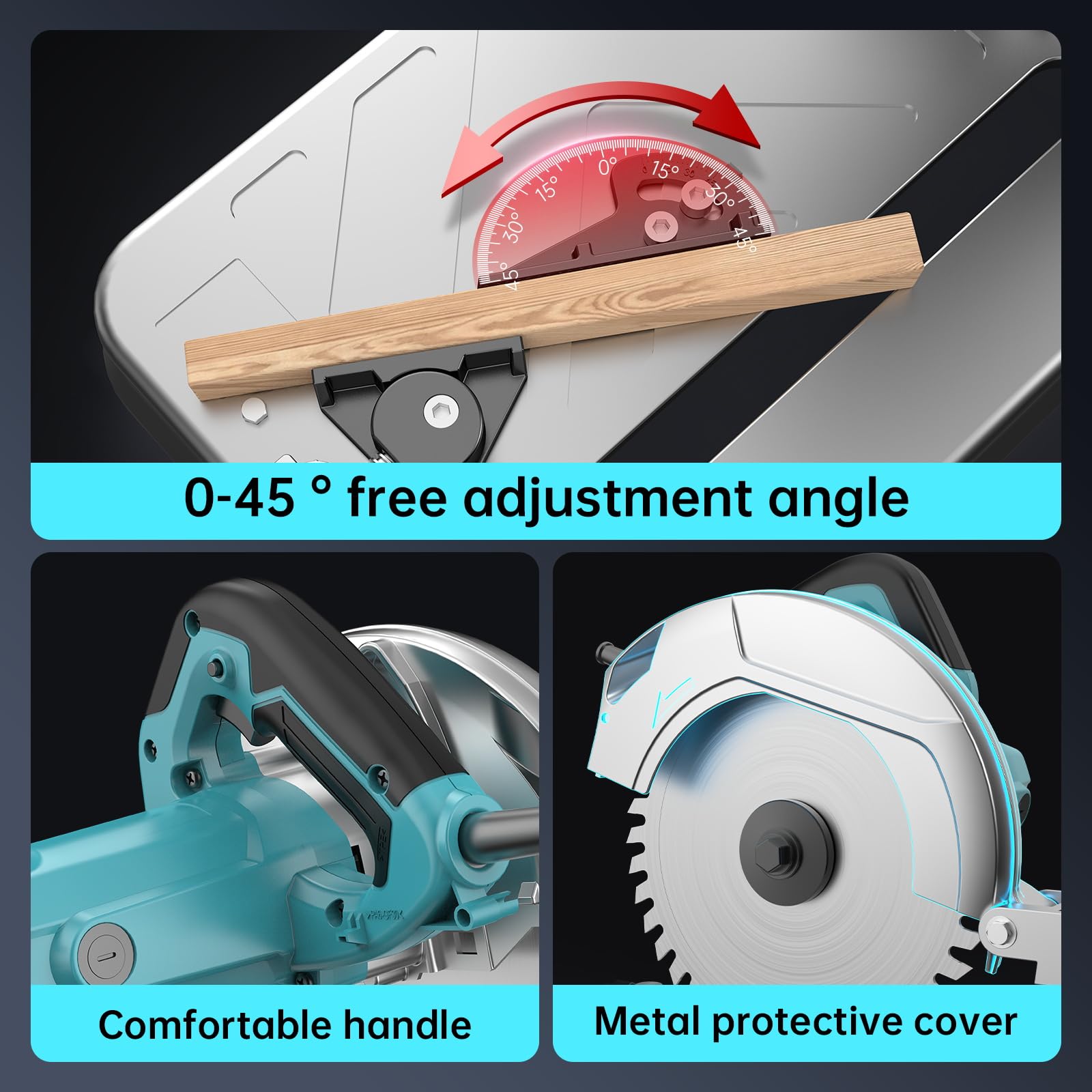 ALATIN 7 -inch metal cutting saw, lightweight, portable, powerful and stable cut saw, with a communication switch