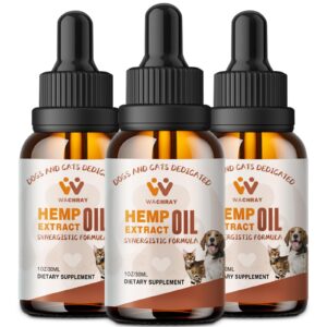 （3-pack） hemp oil for dogs cats - calming drops dog relaxants - help pets anxiety stress hip & joint pain arthritis sеizures rеlief - skin Нiр jоint hеalth - organic pet hemp oil drops