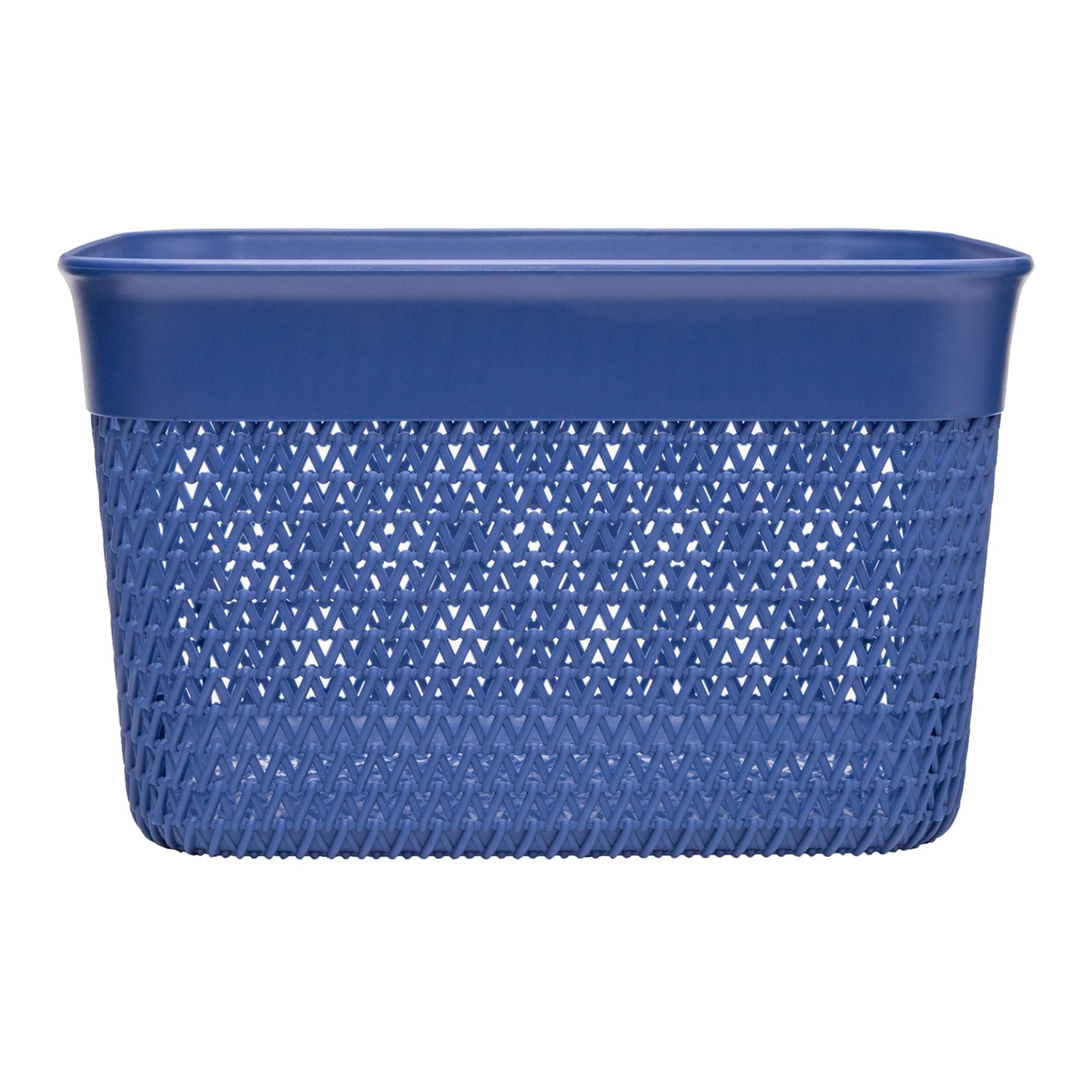 Life Story Lightweight Heavy Duty Storage Woven Trendy Basket 16 Quarts with Built-in Handles for Home Storage and Organization, 2 Pack, Blue