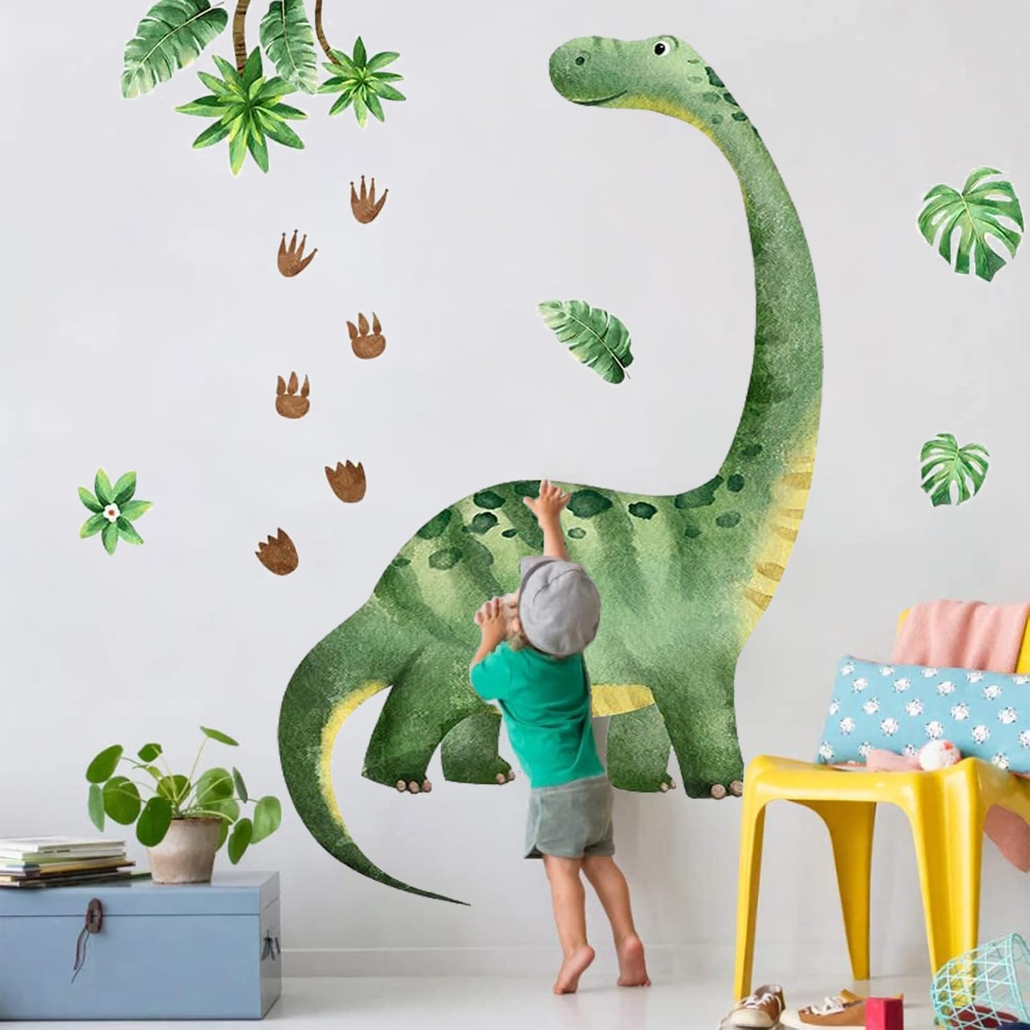 Large Dinosaur Wall Stickers Decals,3D Large Dinosaur Wall Stickers Decoration for Boys Bedroom Baby Kids Nursery Room Classroom Decor