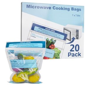 20 pack microwave steamer bag - steam food storage bags steam cooking bag microwave steam bags for food vegetables potatoes and meat microwave and freezer safe