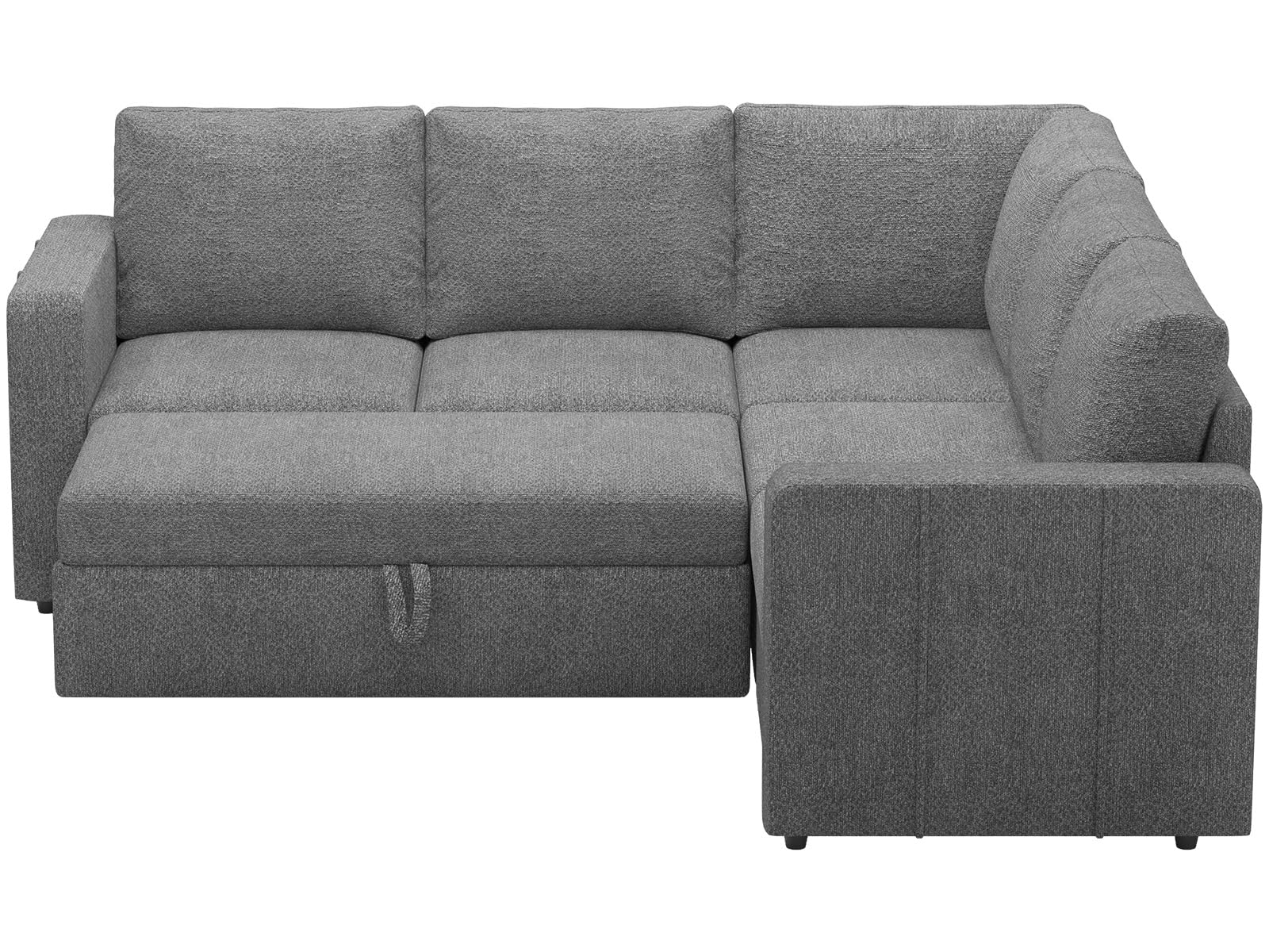 Belffin L Shape Modular Sectional Sleeper Sofa with Pull Out Bed Corner Sleeper Sofa Sectional Couch Convertible Sofa Grey