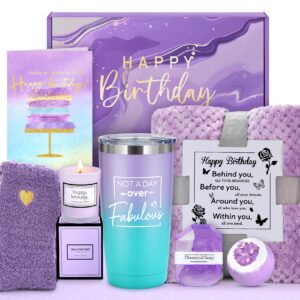 Birthday Gifts for Women Happy Birthday Purple Gifts for Women Birthday Unique Gift Baskets for Women Birthday Gift Sets for Women Birthday Box for Woman Friendship Mom Sister Best Friend Female Her