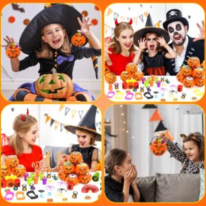 192 PCS Halloween Party Favors For Kids, 24 Pack Prefilled Halloween Pumpkins With Toys Halloween Toys Bulk for Halloween Party School Classroom Prizes Rewards Trick or Treats Gifts