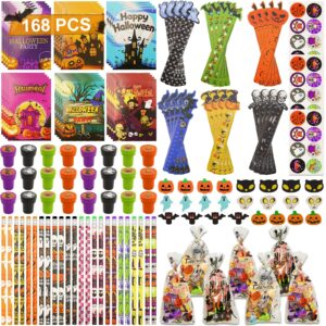 168 pcs halloween party favors 24 pack halloween stationery for kids trick or treat gifts for halloween party classroom school supplies prizes rewards halloween goodie bag stuffers halloween toys