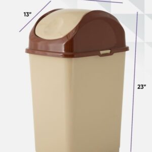 Generic VcJta Swing Top Lid Trash Can for Under Desk Organization 9 Gallon Plastic Waste Bin Office Home Garbage Receptacle, Beige, E285131478519